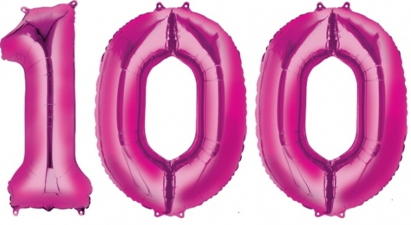 100 Pink Balloon Number balloons vancouver JC Balloon Studio
