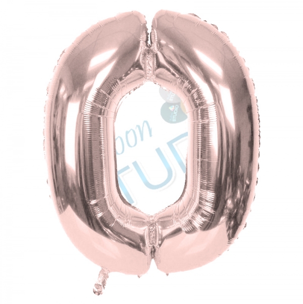 Rose Gold Balloon Number 0 balloons vancouver JC Balloon Studio