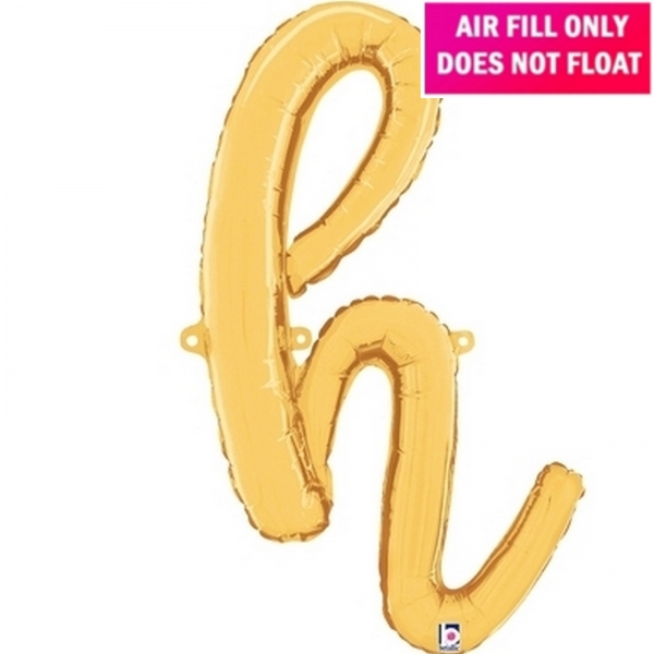 Script Letter Gold Balloon - Letter h balloons vancouver JC Balloon Studio