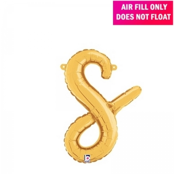Script Letter Gold Balloon - Letter s balloons vancouver JC Balloon Studio