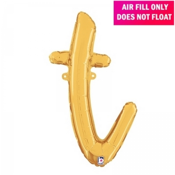 Script Letter Gold Balloon - Letter t balloons vancouver JC Balloon Studio