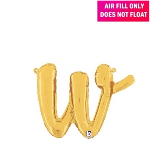 Script Letter Gold Balloon - Letter w balloons vancouver JC Balloon Studio