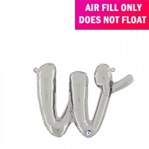 Script Letter Silver Balloon - Letter w balloons vancouver JC Balloon ...