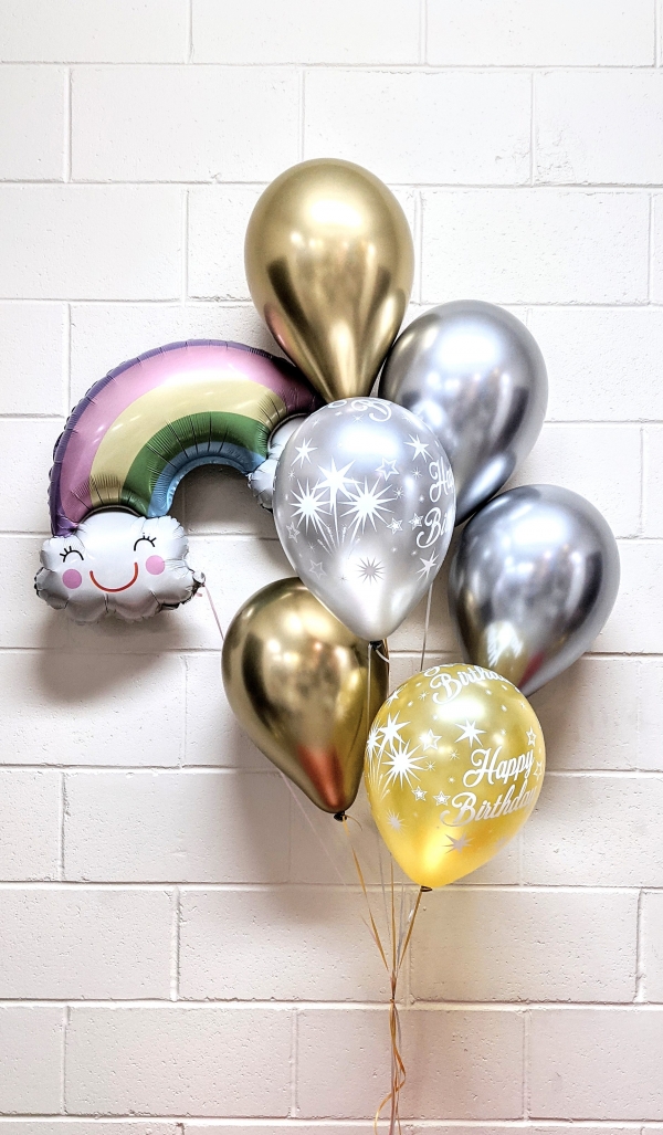 Simple Rainbow Birthday Balloon Bouquet balloons vancouver JC Balloon ...