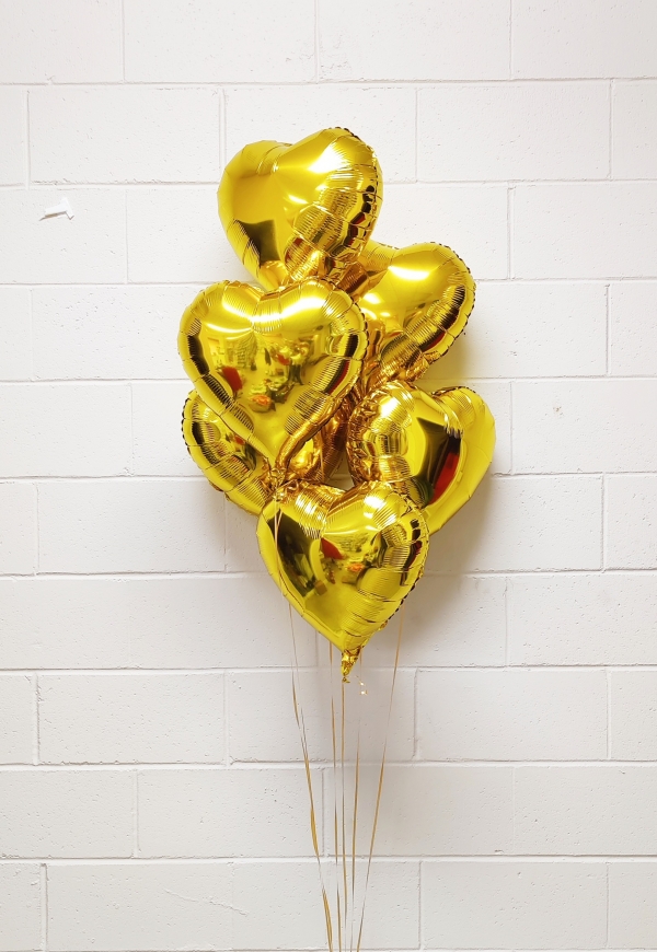 Simply Gold Heart Balloon Bouquet balloons vancouver JC Balloon Studio