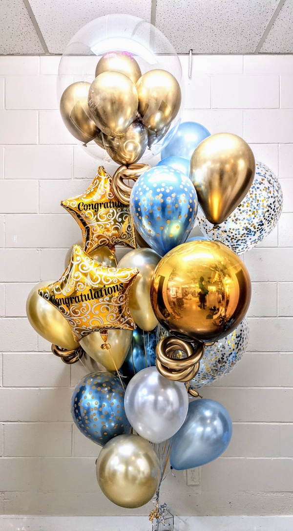 So Pretty in Champagne, Blue, White & Chrome Gold Congratulations ...