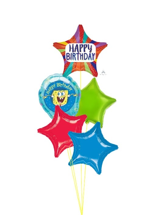 SpongeBob Patrick Bouquet 7 balloons vancouver JC Balloon Studio