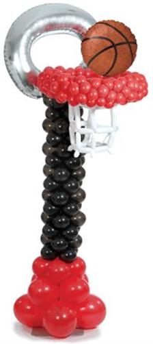 Basketball Hoop Column 4 balloons vancouver JC Balloon Studio