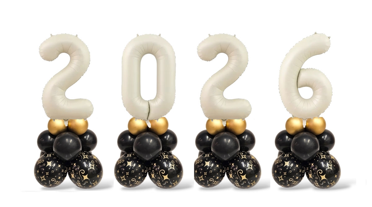 White Sand Numbers 2024 Stand Ups balloons vancouver JC Balloon Studio